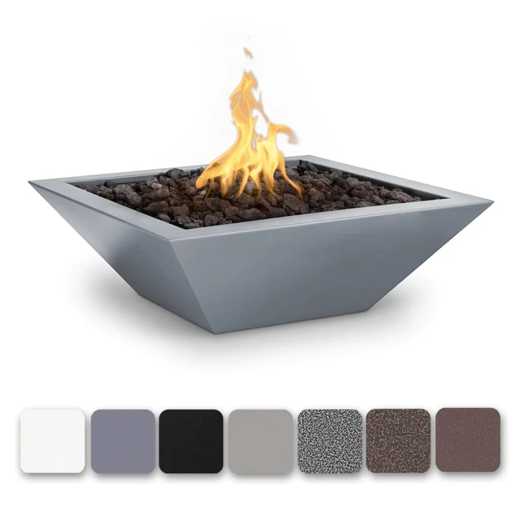 The Outdoor Plus - Maya Powder Coated Steel Square Fire Bowl 24